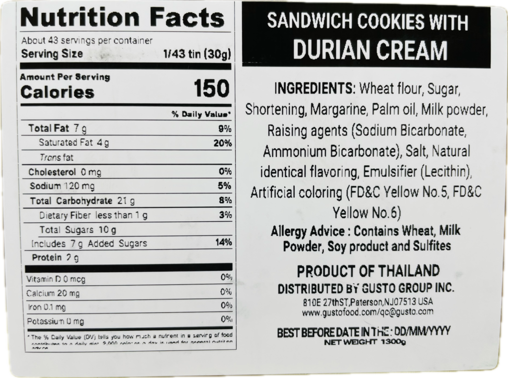 DURIAN COOKIES - J&P Trading - jptradingus.com